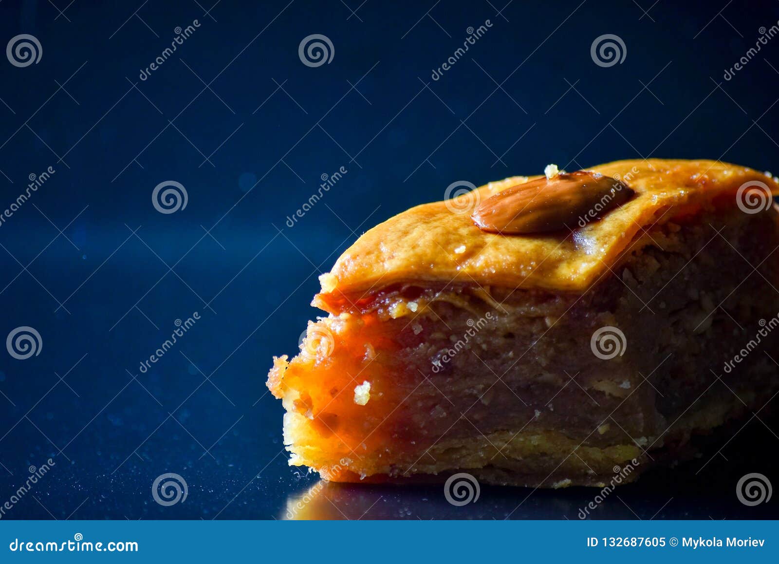 Middle Eastern Dessert Called Mabroume or Bahlava Isolated on Black ...