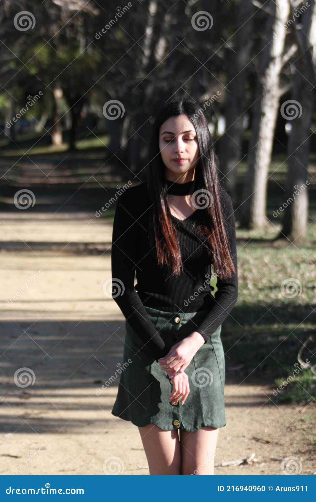 Middle Eastern Girl in a Park Stock Photo - Image of skirt, beautiful ...