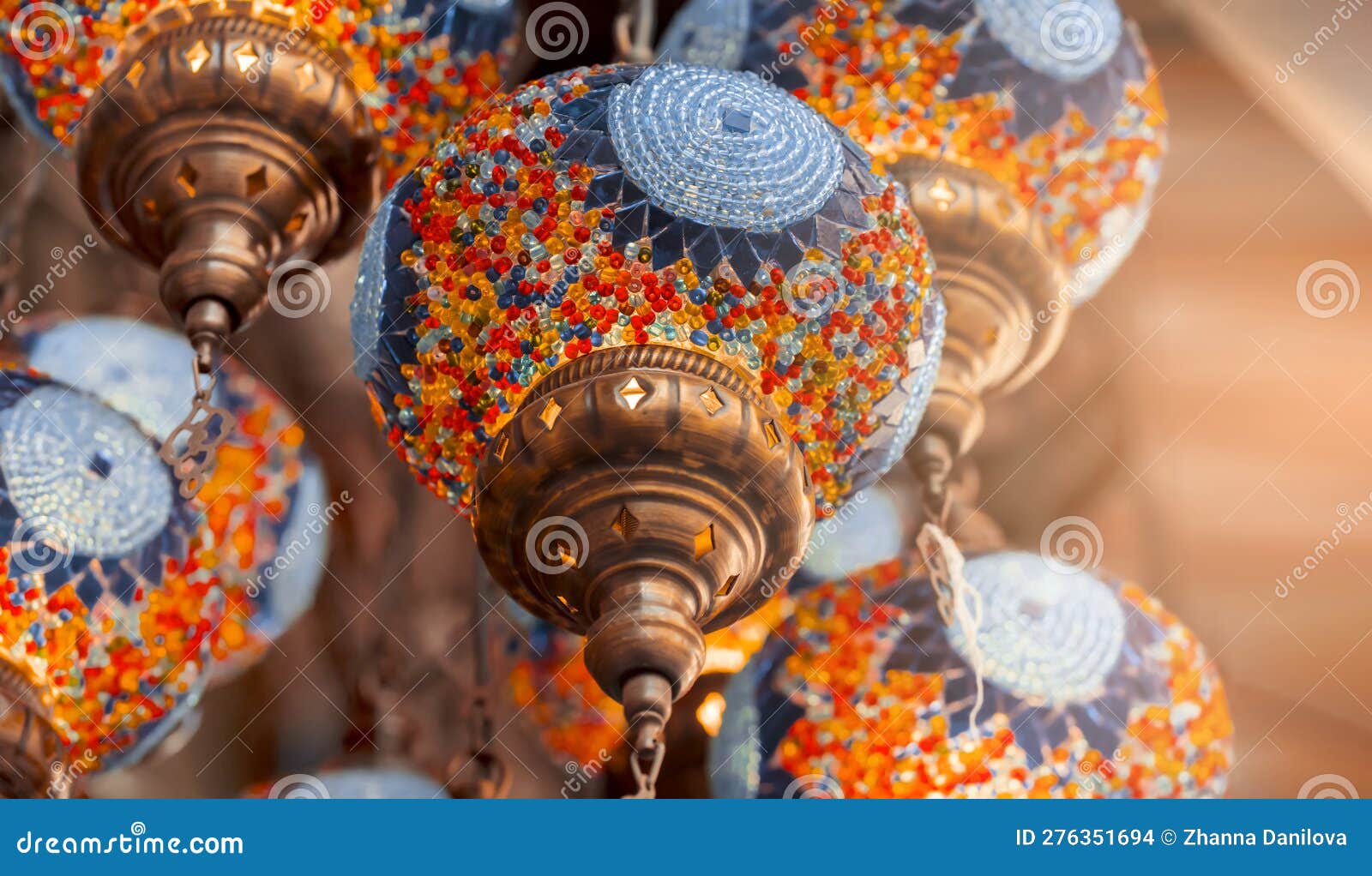 Middle Eastern Lambas of Different Colors and Sizes are Hanging in the ...