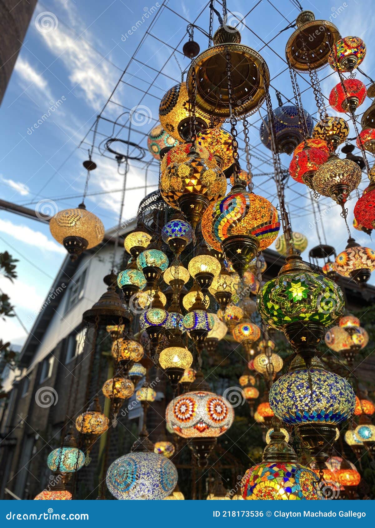 Middle eastern lamps stock photo. Image of blue, lamps - 218173536