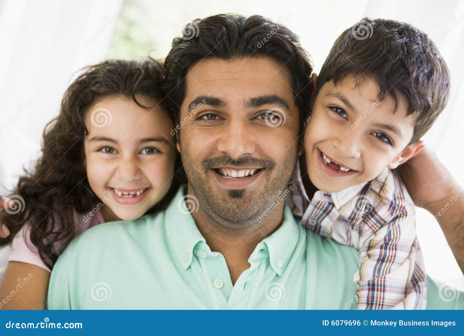A Middle Eastern Man with His Children Stock Photo - Image of color ...