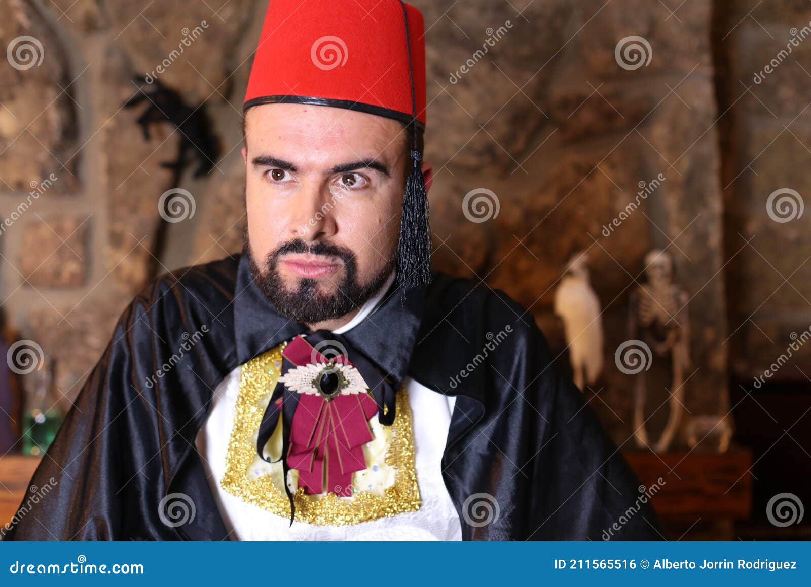 Middle Eastern Man Wearing Classic Fez Hat Stock Photo - Image of ...