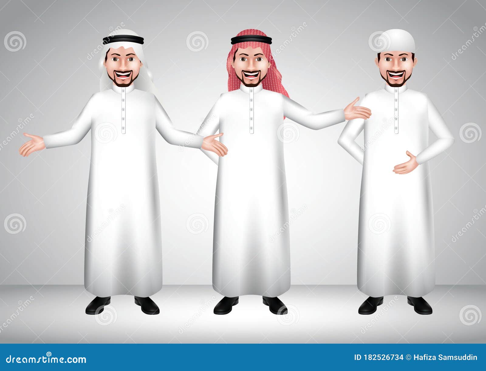 Middle Eastern Men with Hand Gestures Stock Vector - Illustration of ...