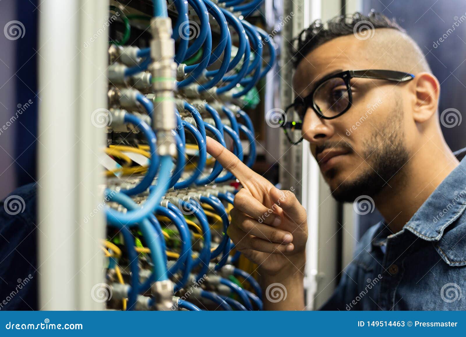 Middle-eastern Network Engineer Checking Cables Stock Image - Image of ...