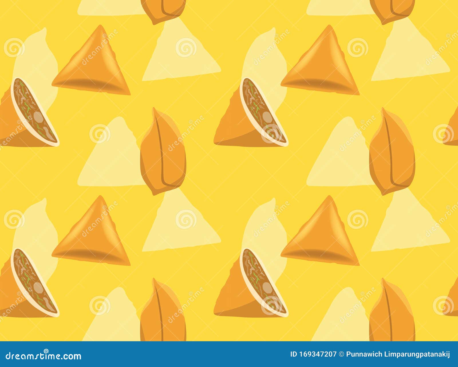 Middle Eastern Samosa Vector Illustration Seamless Background Wallpaper ...