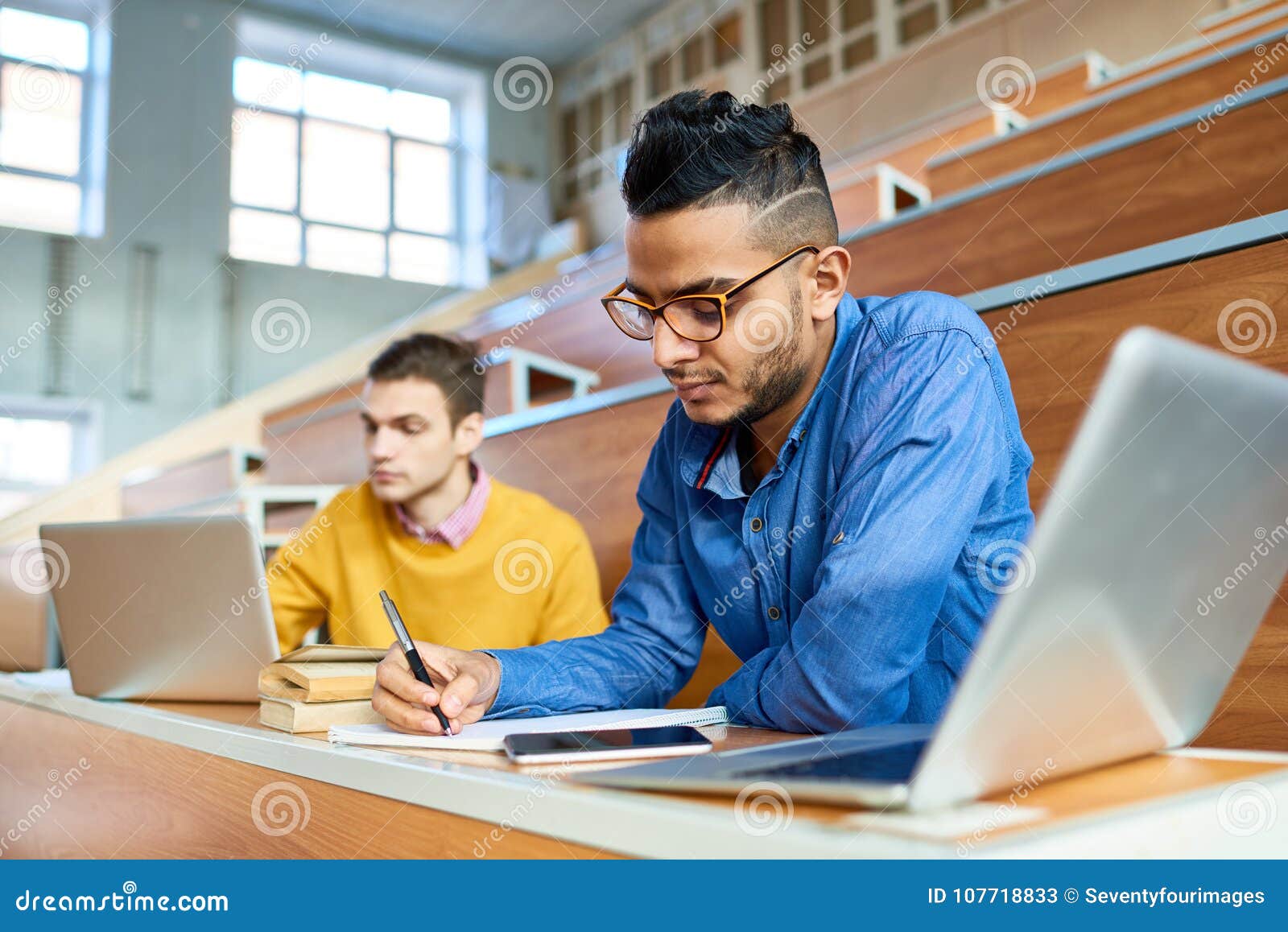 Middle-Eastern Student in College Stock Image - Image of hall, modern ...