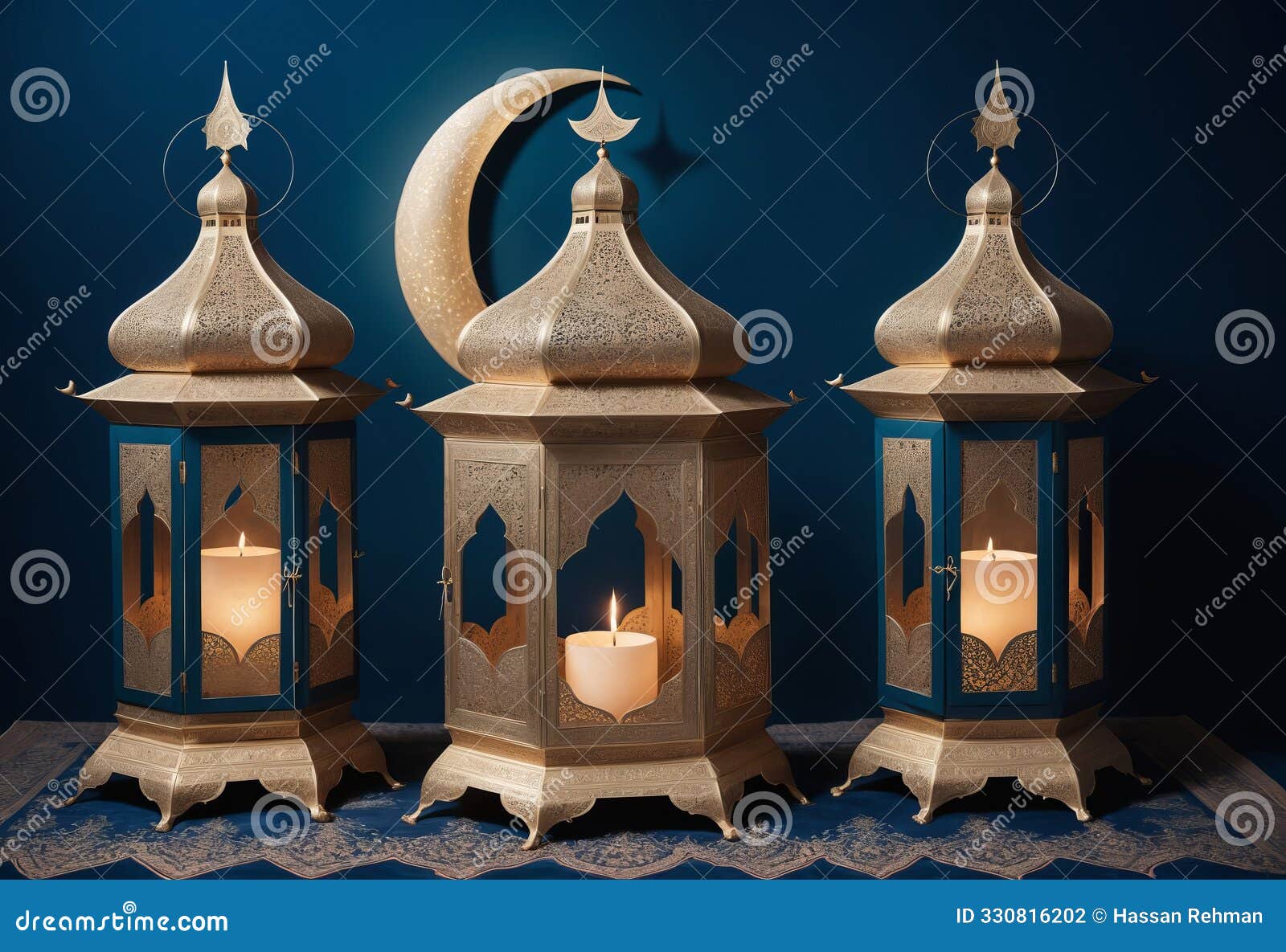 A Middle-eastern Style Ornate Frame with a Crescent Moon Shape Stock ...