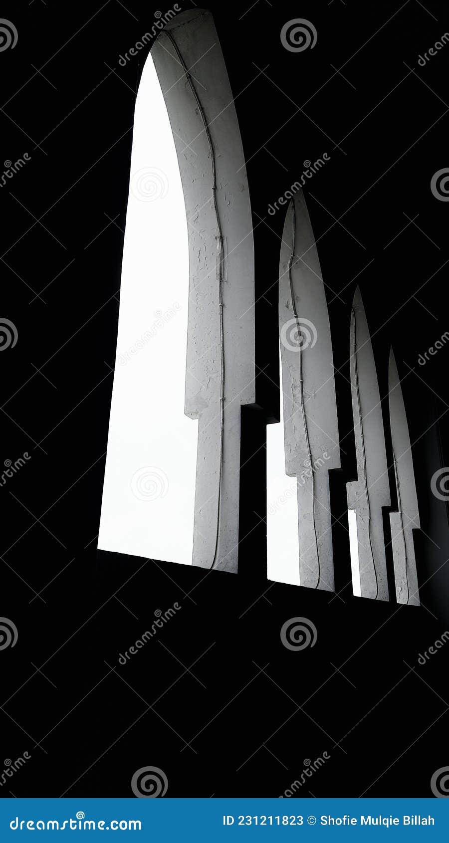 Middle Eastern Style Window Shot from Inside Building with Dark Shadow ...