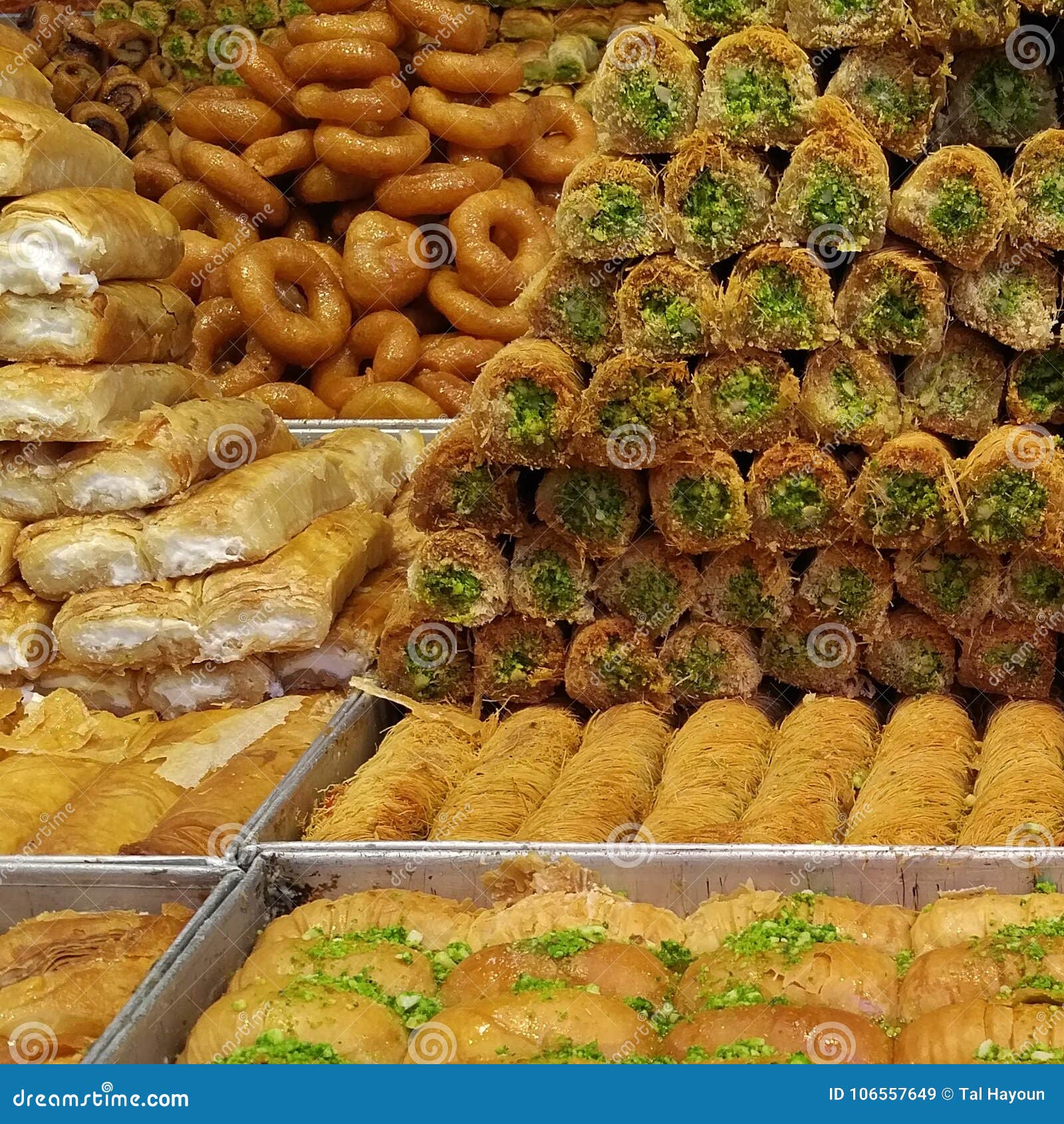 Middle Eastern sweets stock image. Image of condiment - 106557649