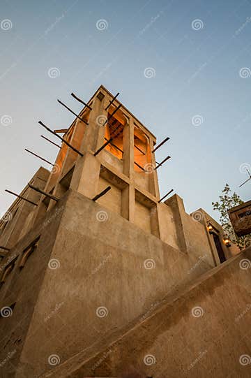 Middle eastern wind tower stock image. Image of cityscape - 199135145