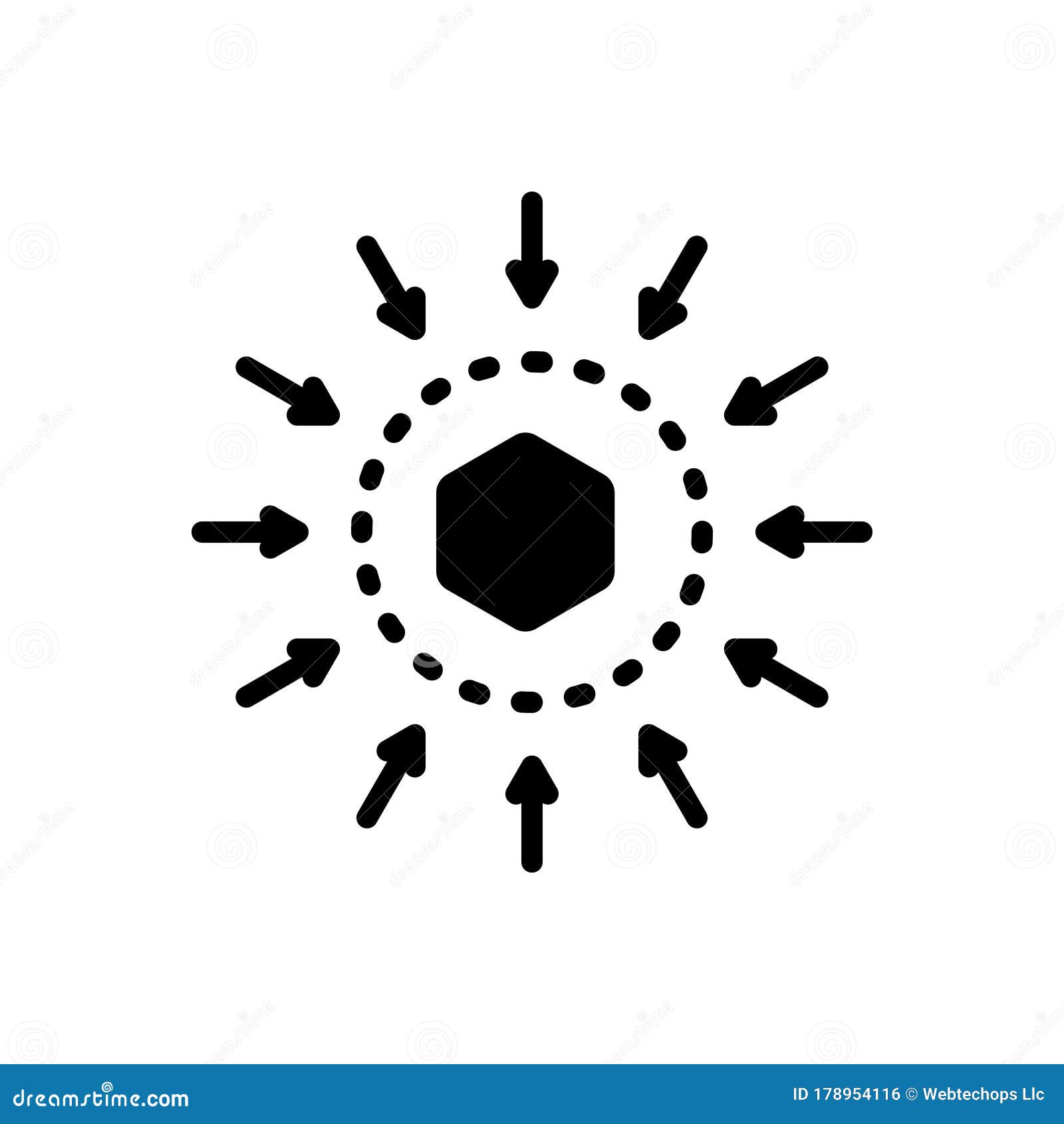 Black Solid Icon for Middle, Midst and Center Stock Vector ...