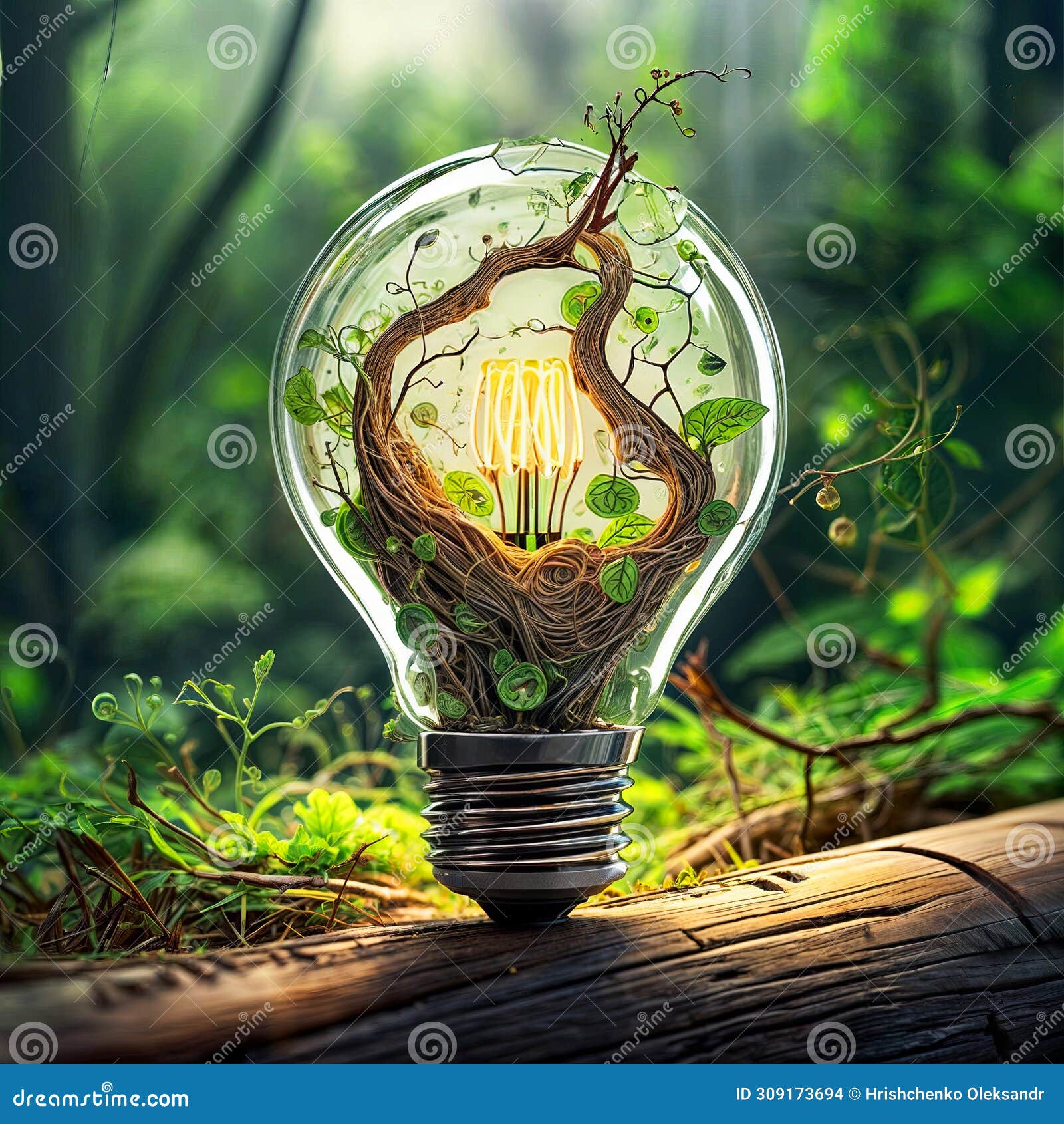 The Middle of the Light Bulb Has Its Own Ecosystem. a Plant Grows ...