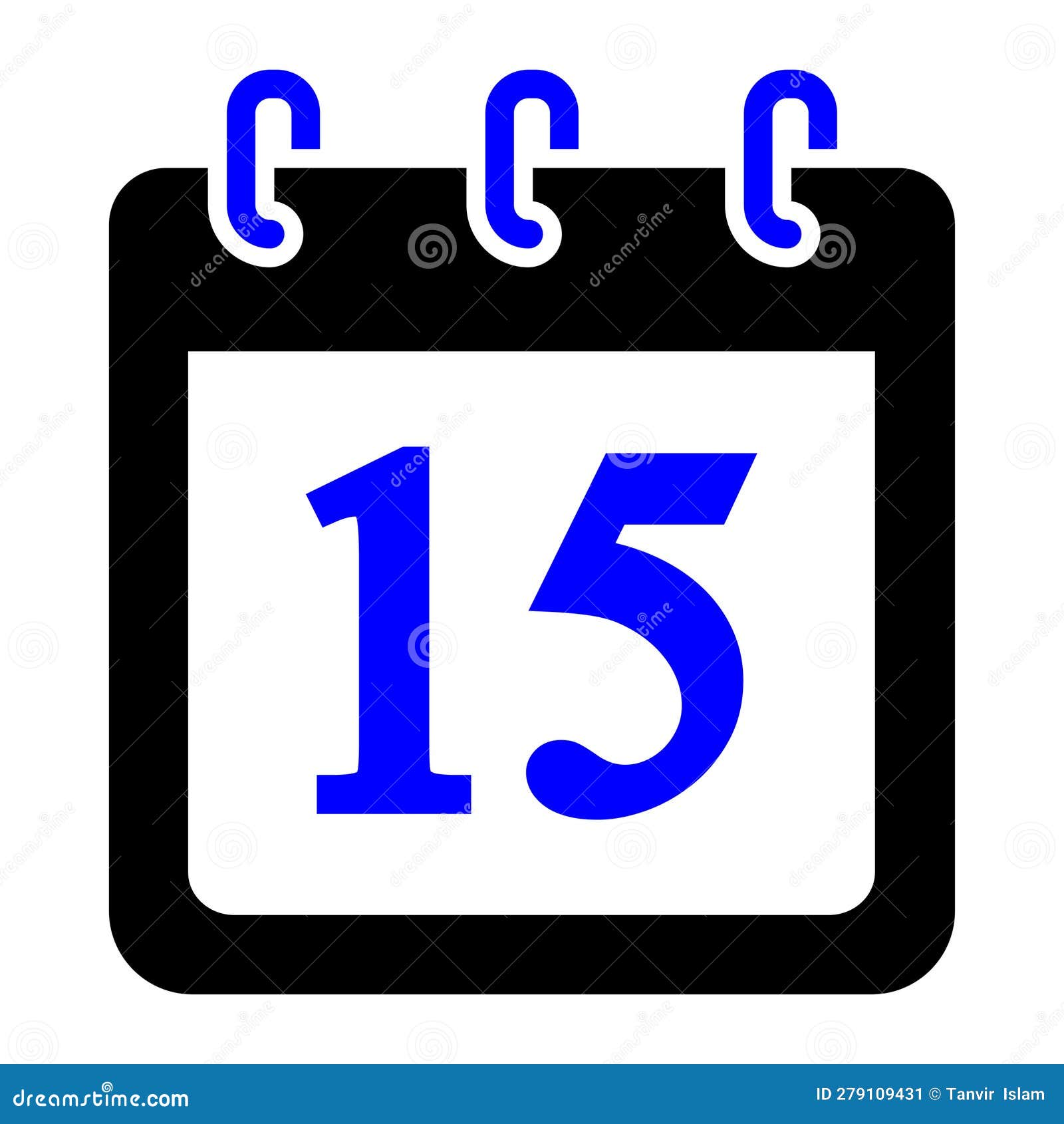 The Day Fifteen Of The Month With Date 15, Fifteenth Day Logo Design ...