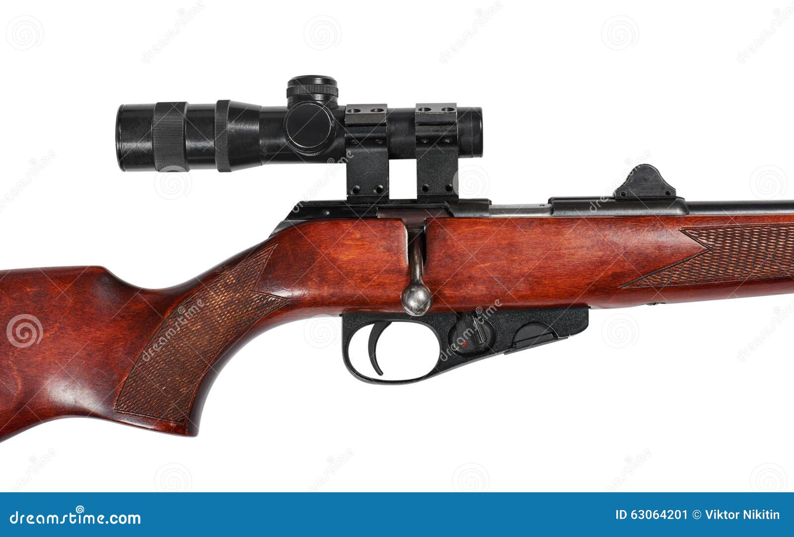 Small-bore Rifle .22 Lr Isolated On White Background. Modern .22lr Semi ...