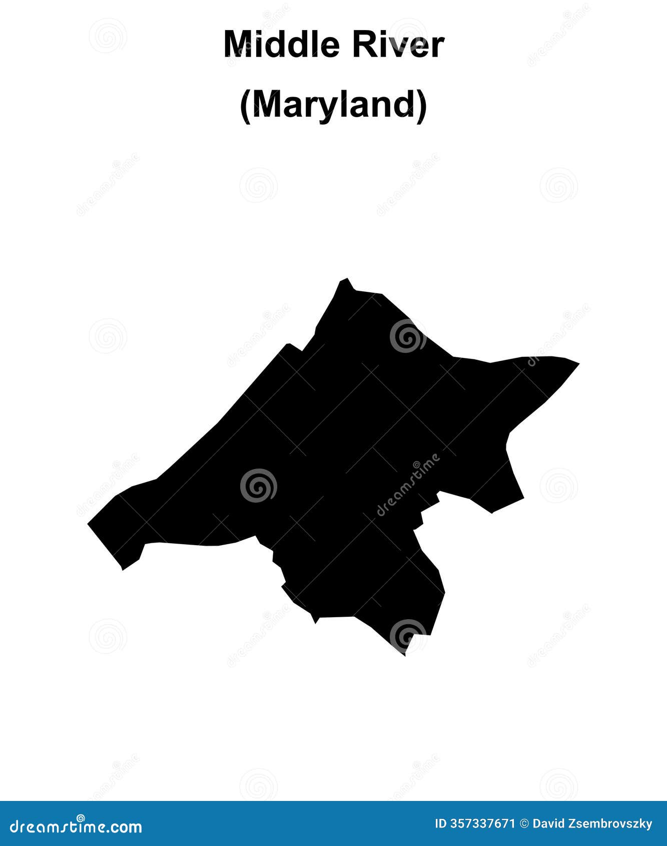 Middle River outline map stock illustration. Illustration of maryland ...