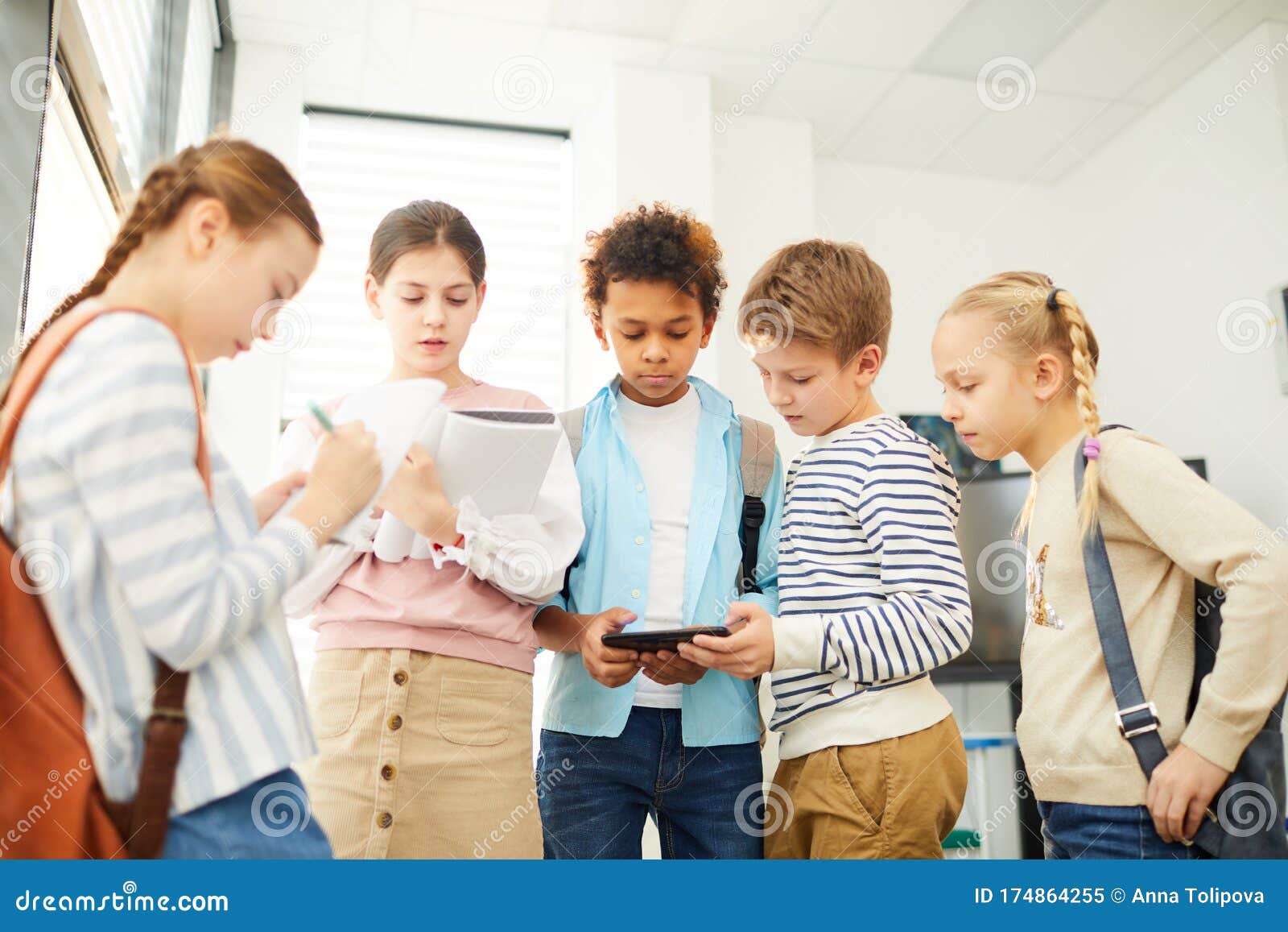 Middle Schoolers Starting Work on Project Stock Image - Image of ...