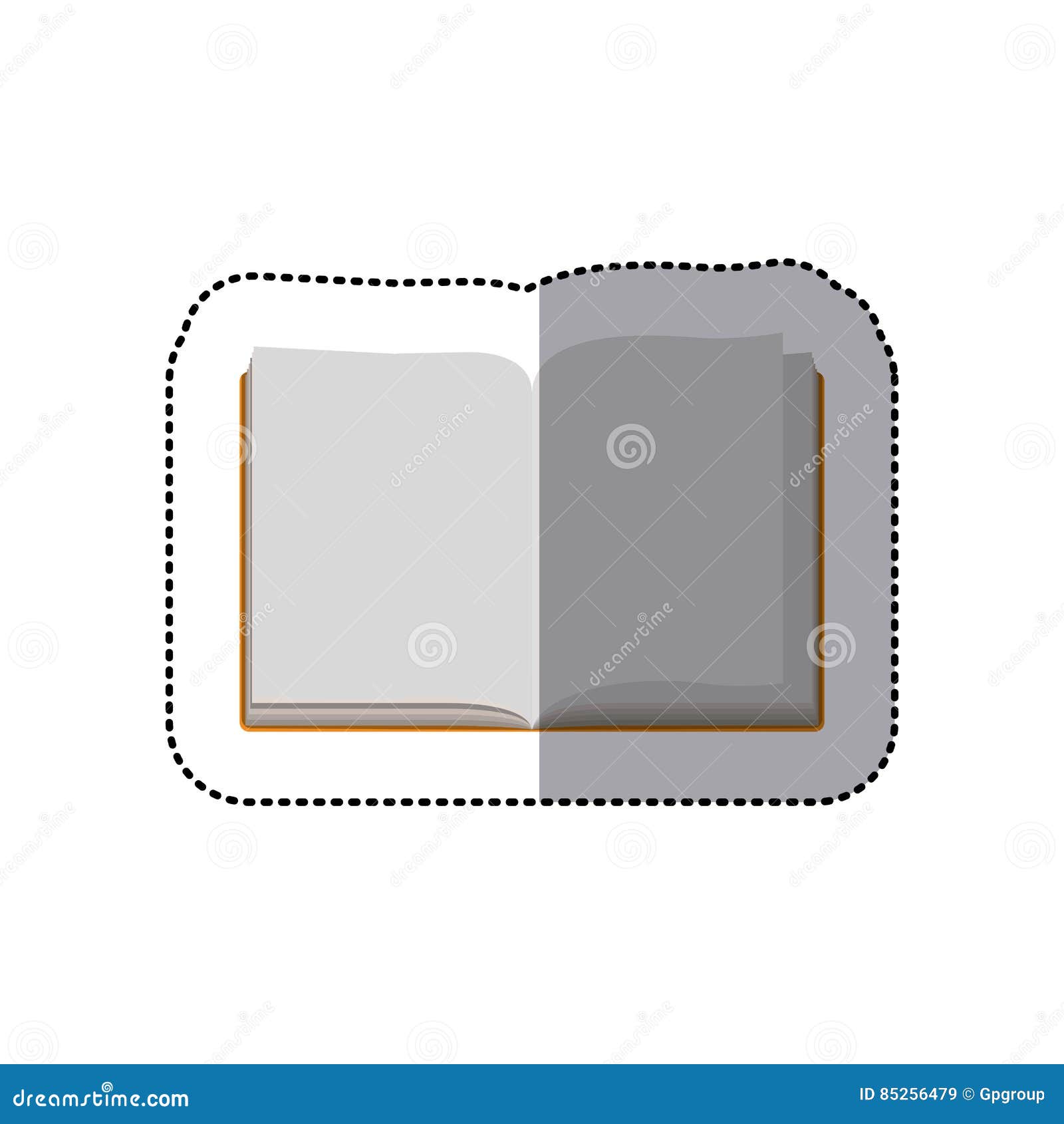 Middle Shadow Color Sticker with Open Book Stock Illustration ...