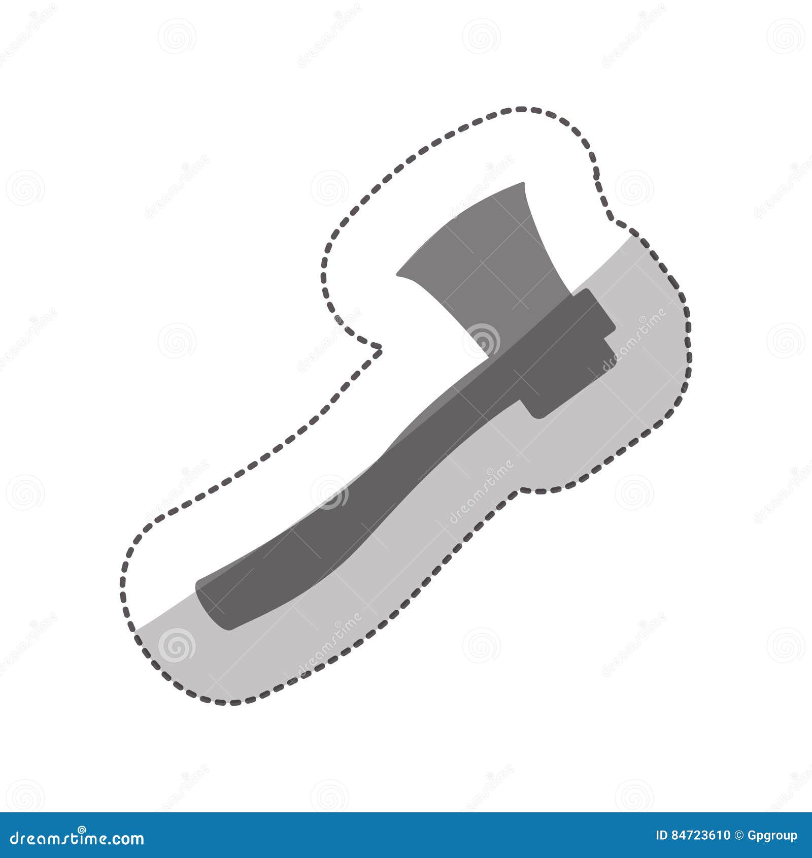 Middle Shadow Sticker Grayscale with Ax Stock Vector - Illustration of ...