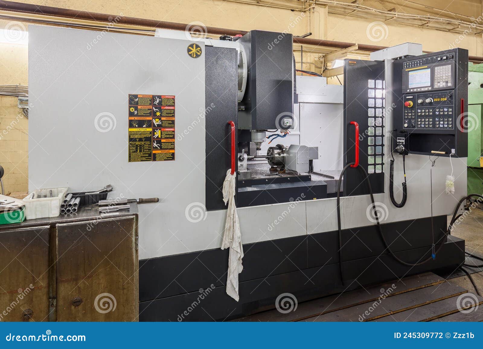 Middle Size CNC Milling Machine, Workplace View Stock Photo - Image of ...