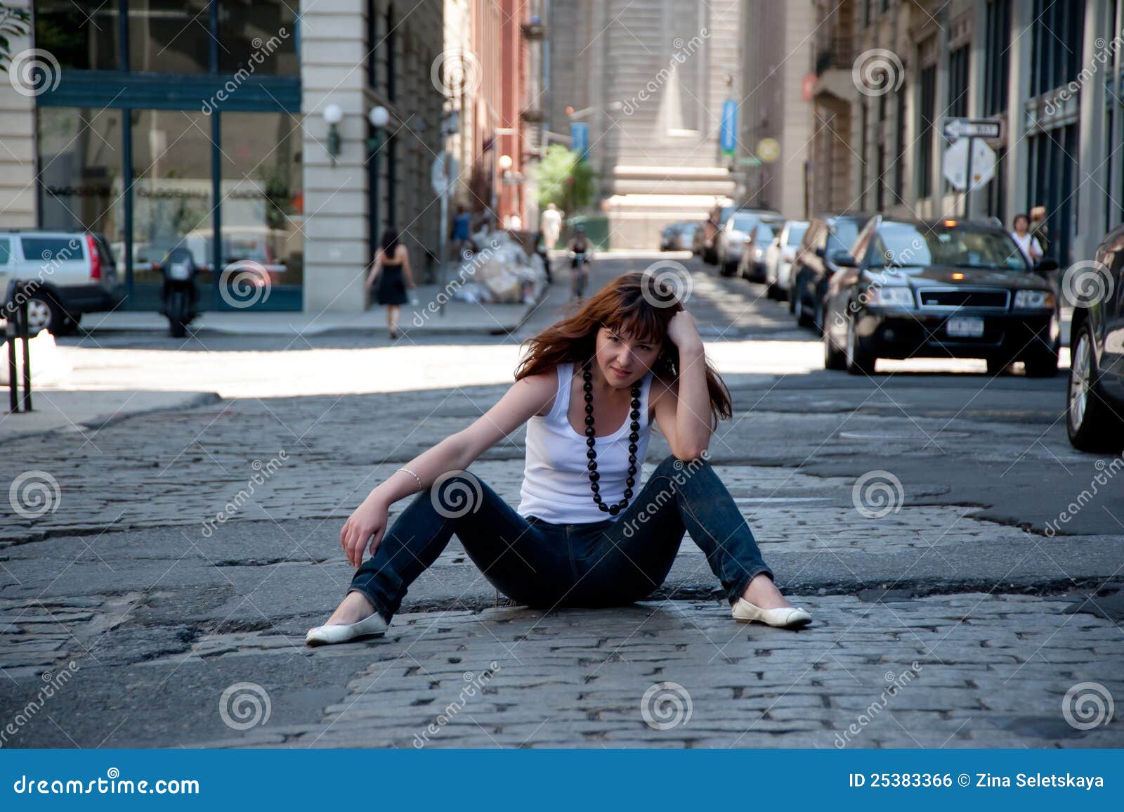 In the Middle of the Street Stock Photo - Image of person, modern: 25383366
