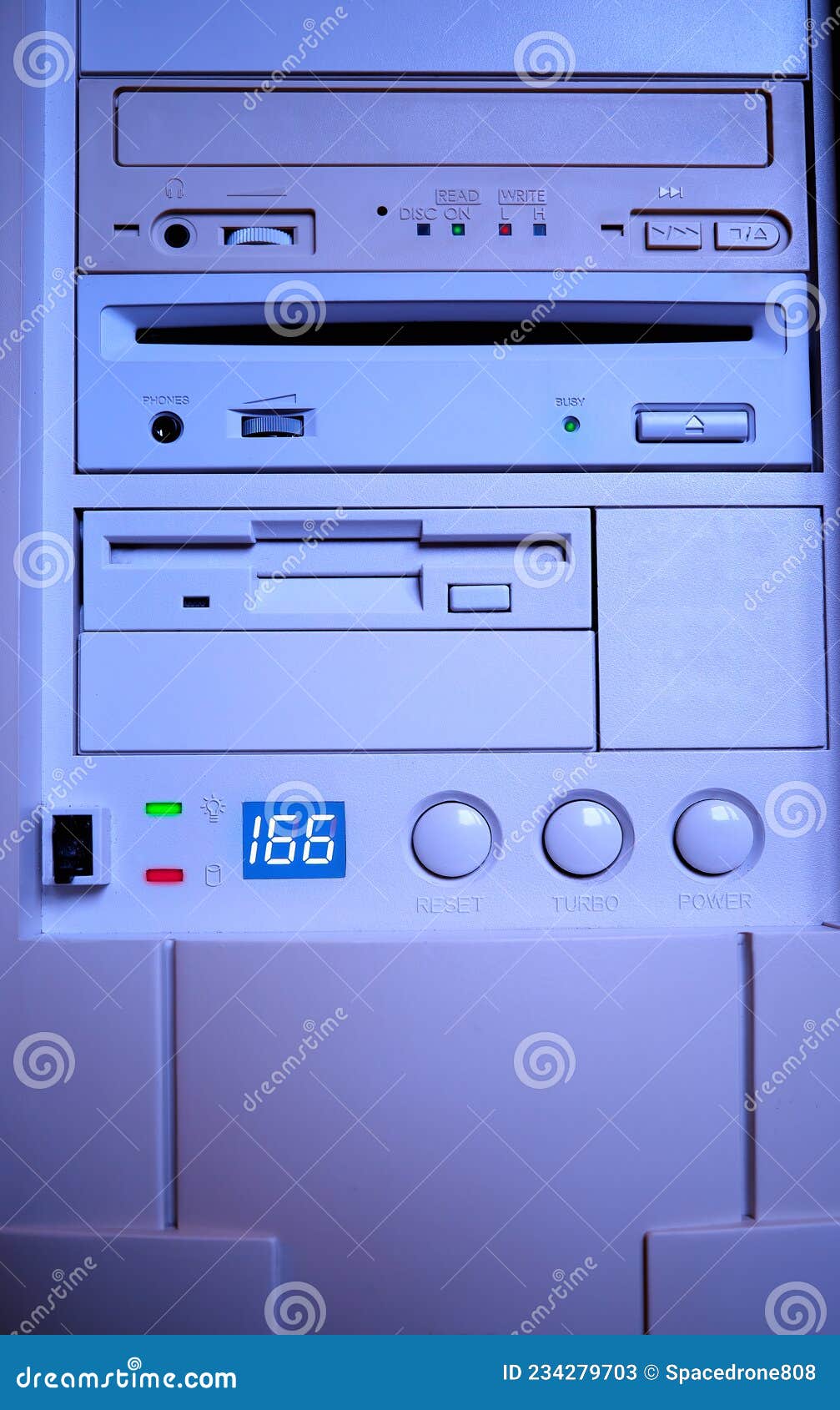 Middle Tower Vintage Computer Dvd Drives Background Stock Image - Image ...