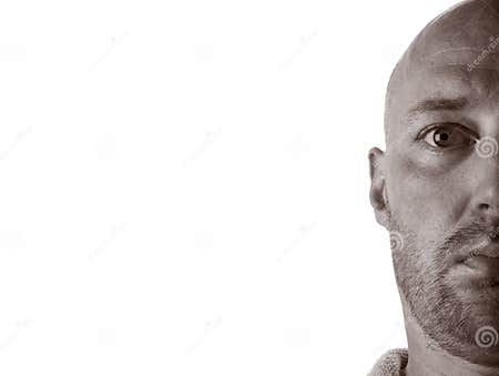 Middleaged Man Stubble Bald Stock Photo - Image of people, facial: 17009986