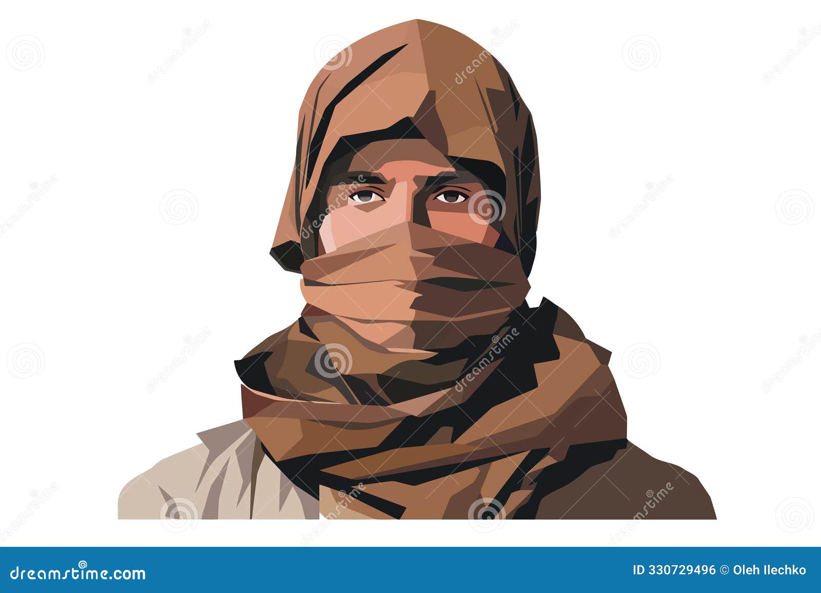 Mideast Arabic Soldier Isolated Vector Style Stock Vector ...