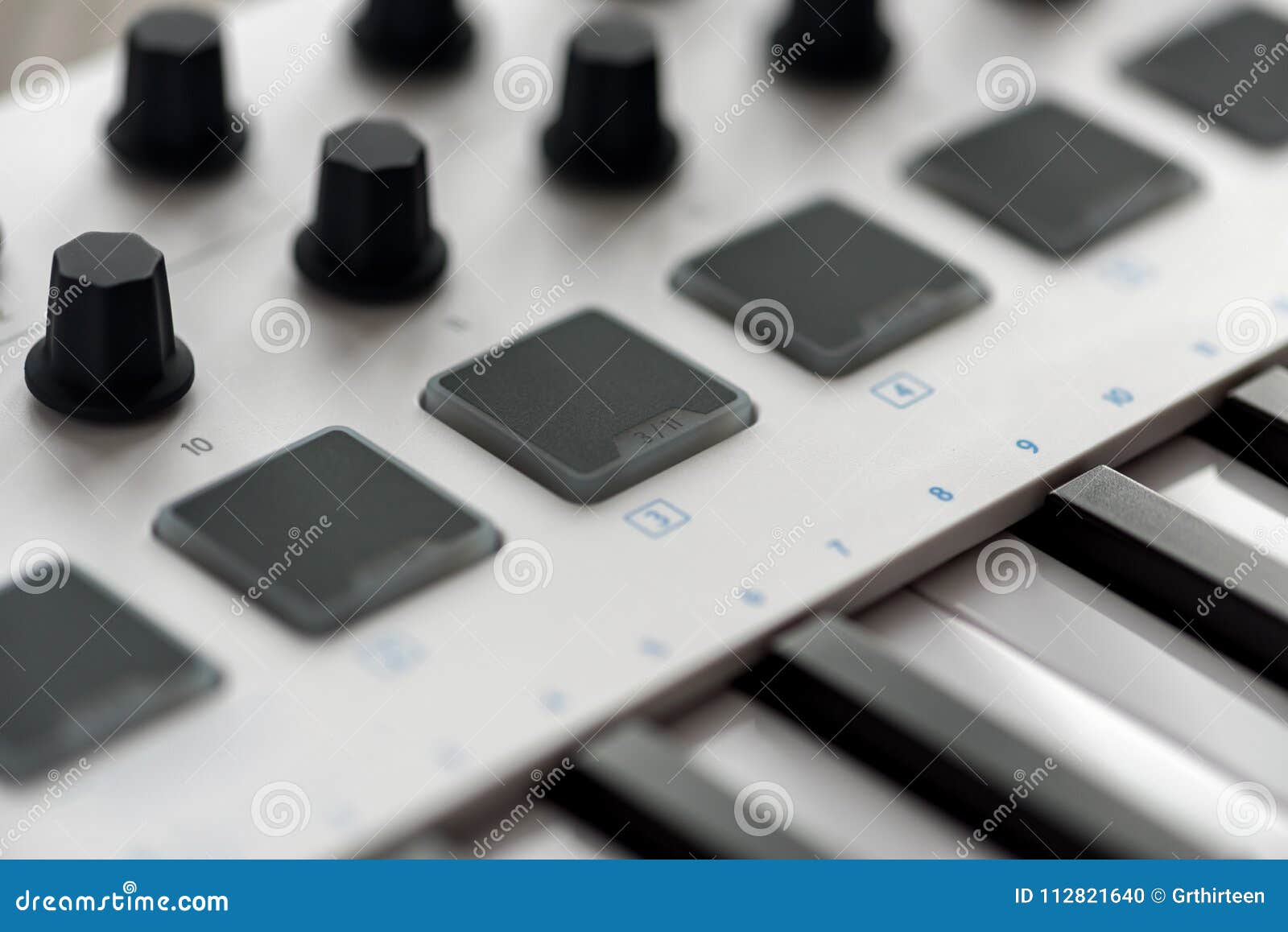 MIDI Keyboard with Pads and Faders. Stock Photo - Image of keyboard ... MIDI Keyboard with Pads and Faders. Stock Photo - Image of keyboard ...