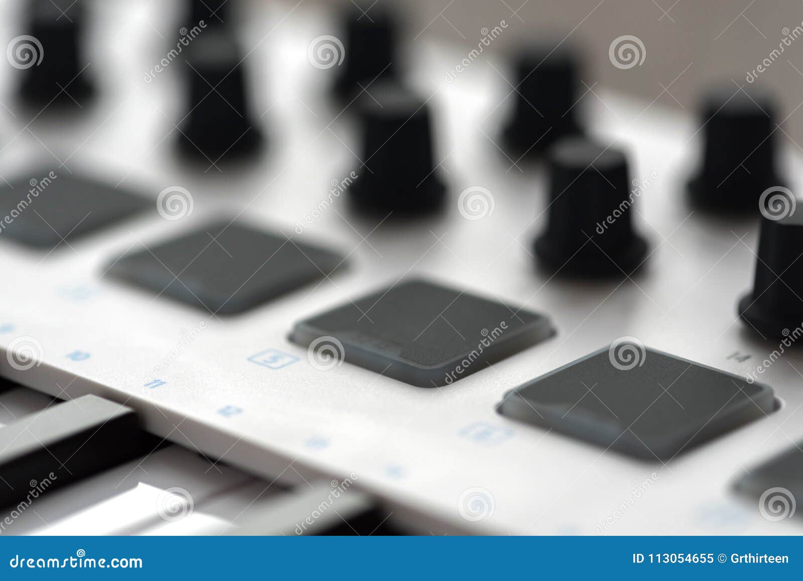 Midi Keyboard With Pads And Faders Stock Image Image Of Keypad
