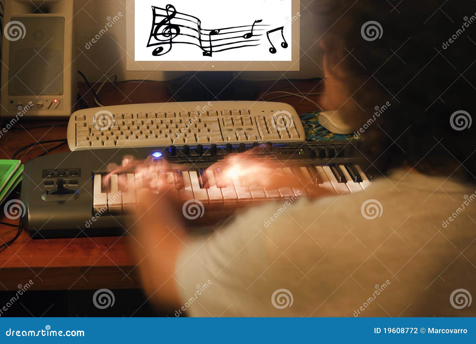 Midi musician stock photo. Image of dark, caucasian, move - 19608772