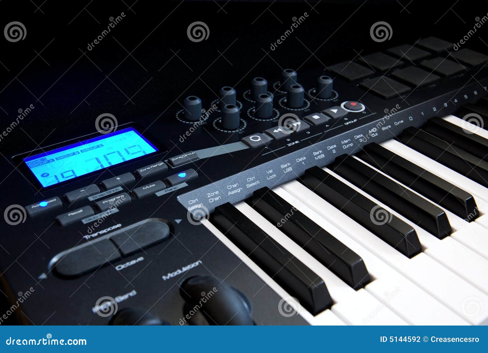 Midi-teclado profesional foto de archivo. Imagen de funcionamiento ...