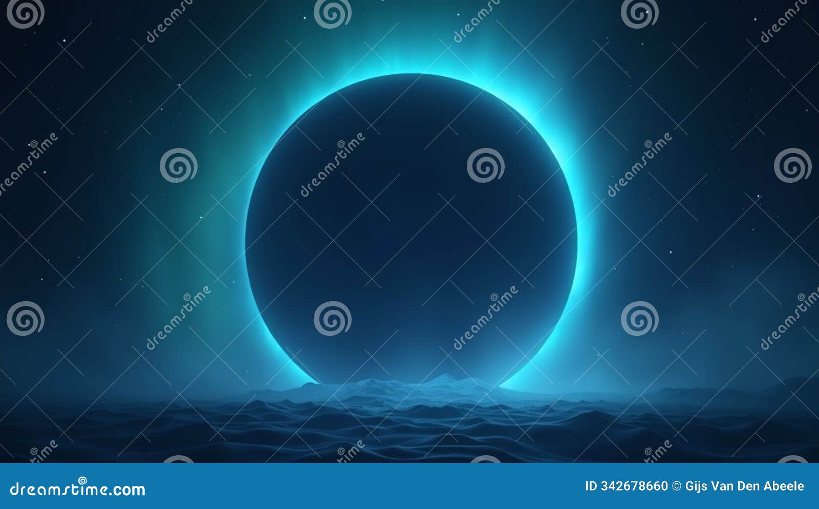 Midnight Blue Backdrop with Ethereal Aurora Borealis Framing Empty ...