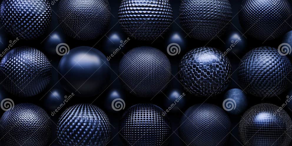 Midnight Blue Spherical Carbon Textures with Deep, Glossy Patterns. a ...