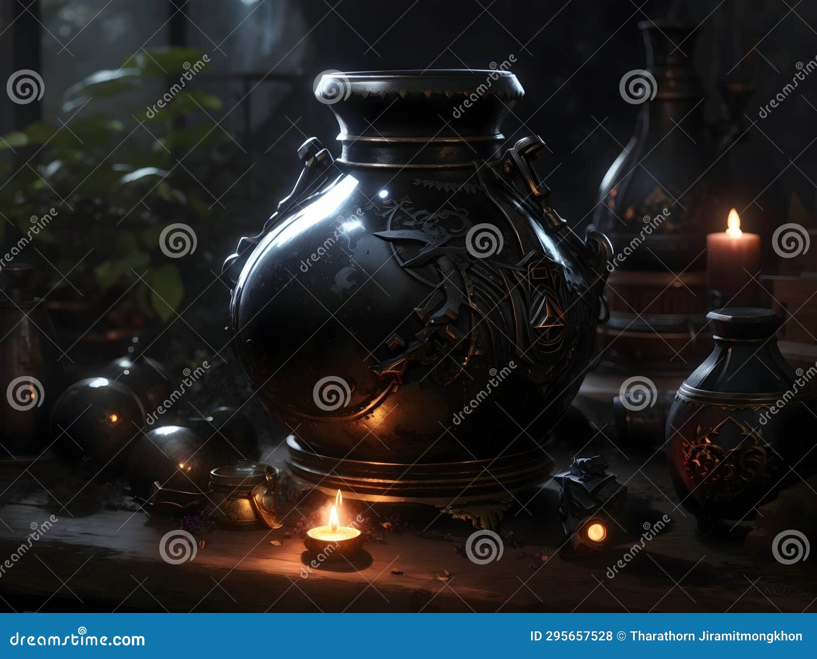 Midnight Brew: A Vibrant Exploration Of The Black Potion Royalty-Free Stock Image ...