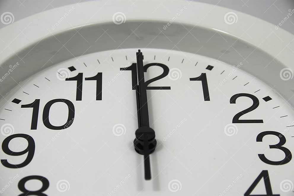 Midnight Clock Close Up stock photo. Image of noon, 12pm - 254800