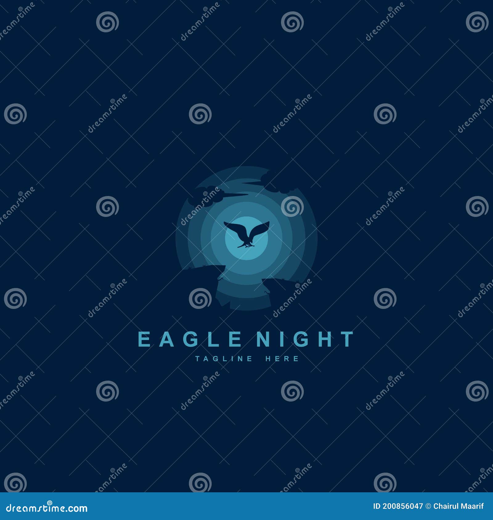 Midnight Eagle Logo Design Inspiration Stock Vector - Illustration of ...