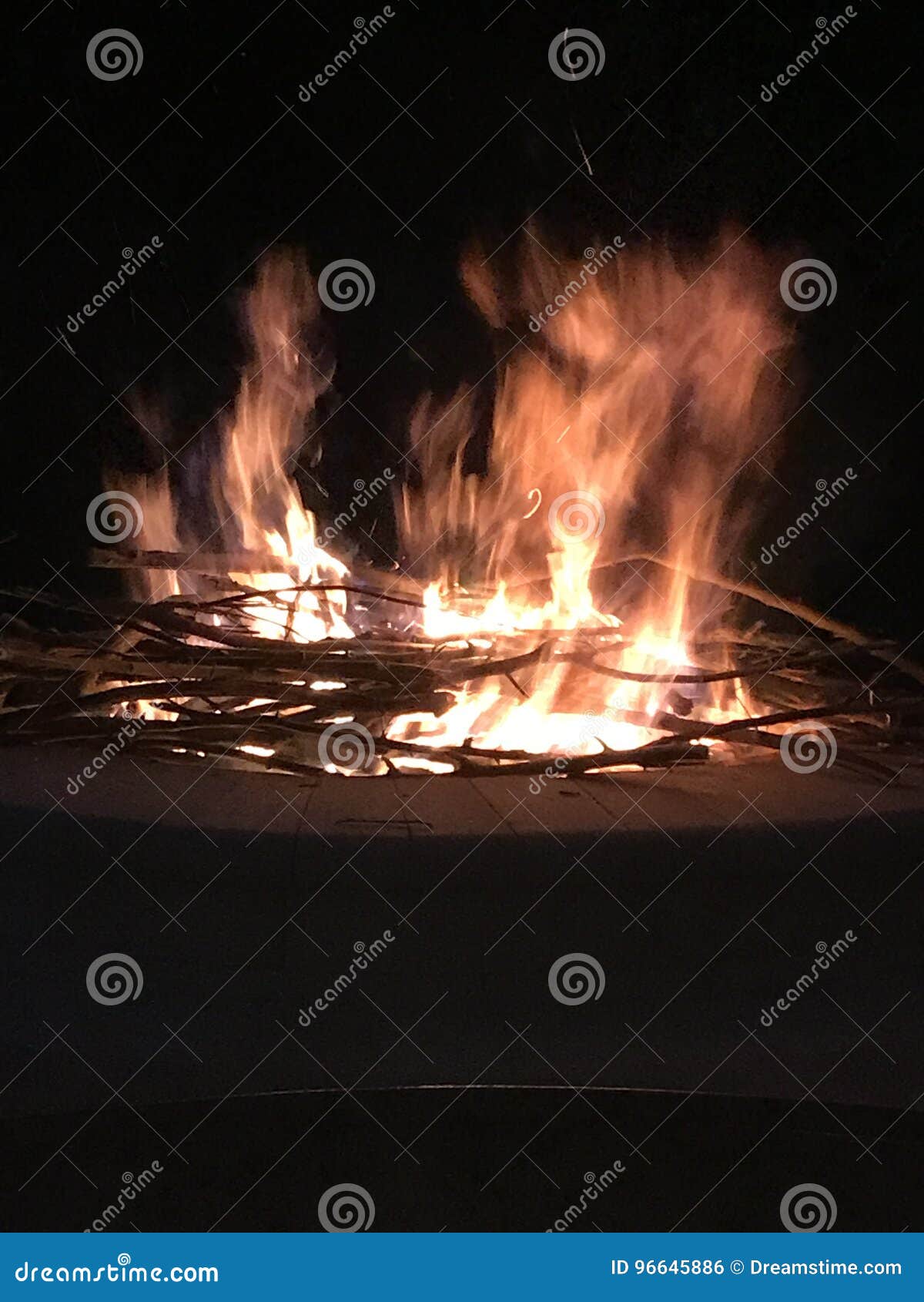 Midnight fire stock photo. Image of burn, dark, campfire - 96645886