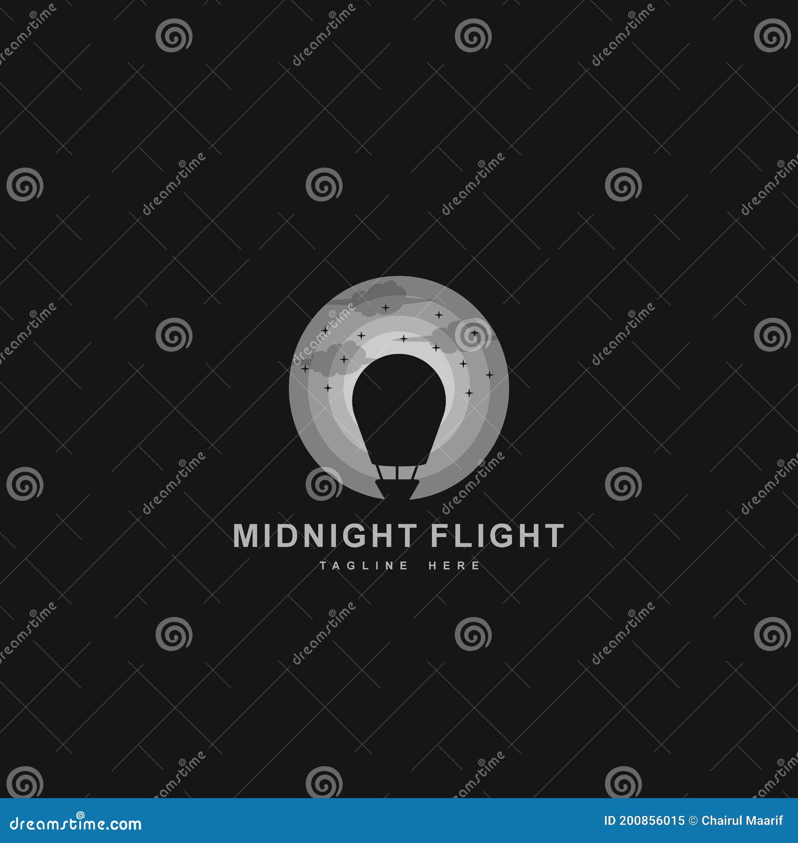 Midnight Flight Logo Design Inspiration Stock Vector - Illustration of ...