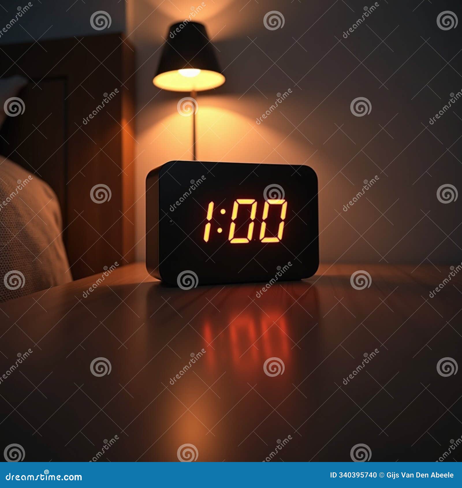 Midnight Illumination Digital Clock Showing 1100 PM Stock Photography ...