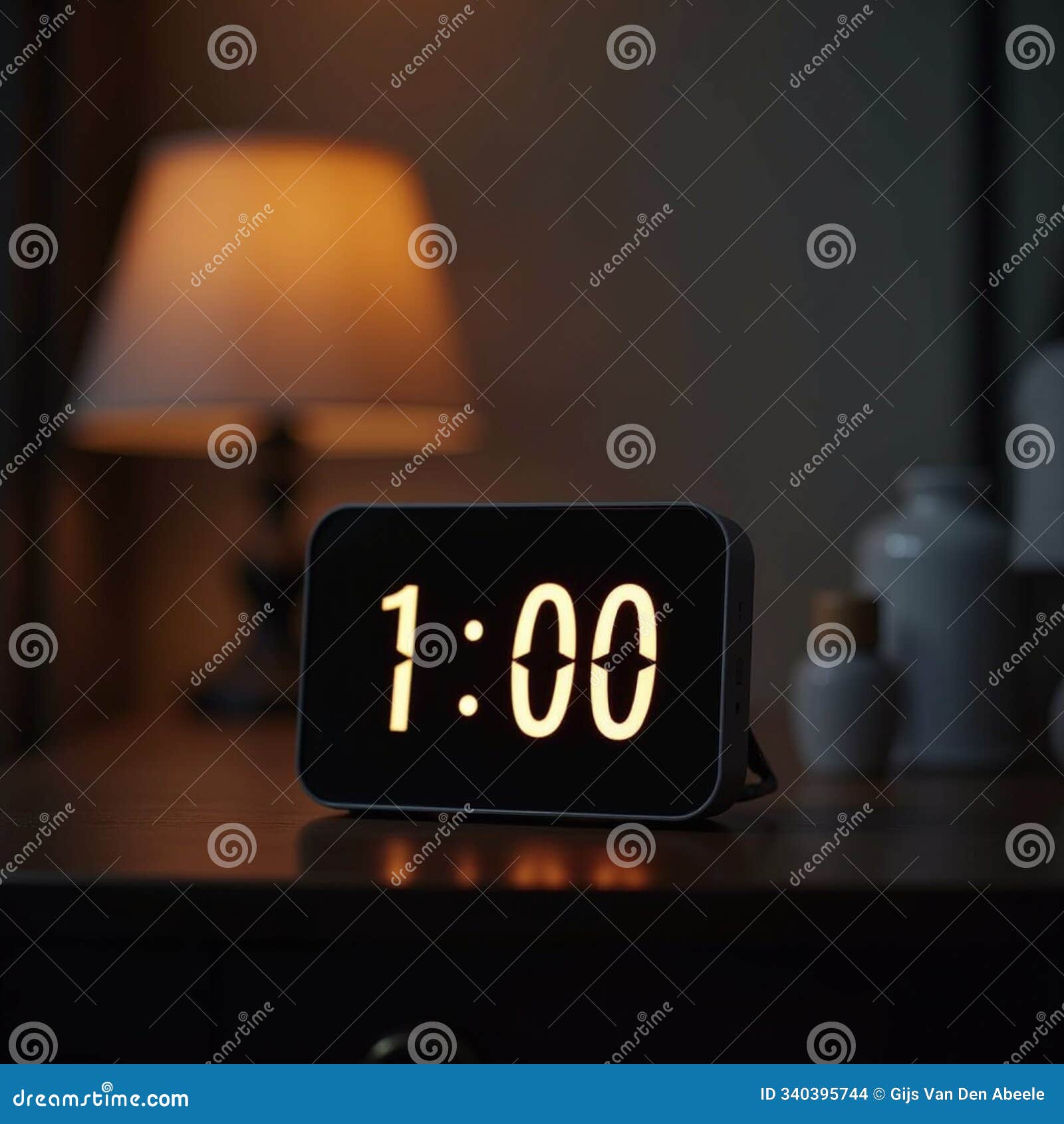Midnight Illumination Digital Clock Showing 1100 PM Royalty-Free Stock ...