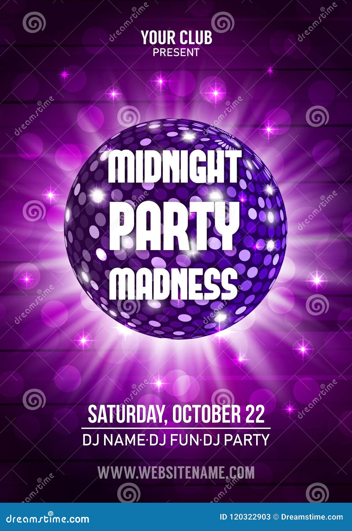 Midnight Madness Party. Template Poster. Vector Illustration Stock ...