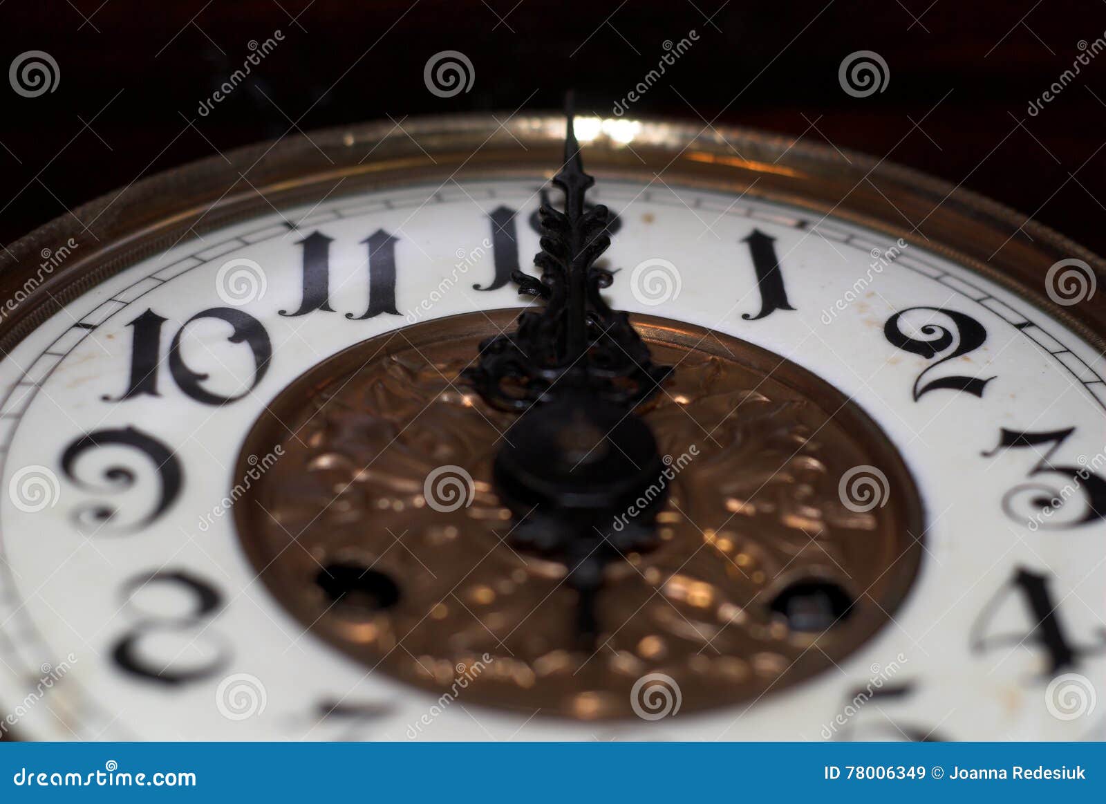 Midnight old clock stock image. Image of hour, minutes - 78006349