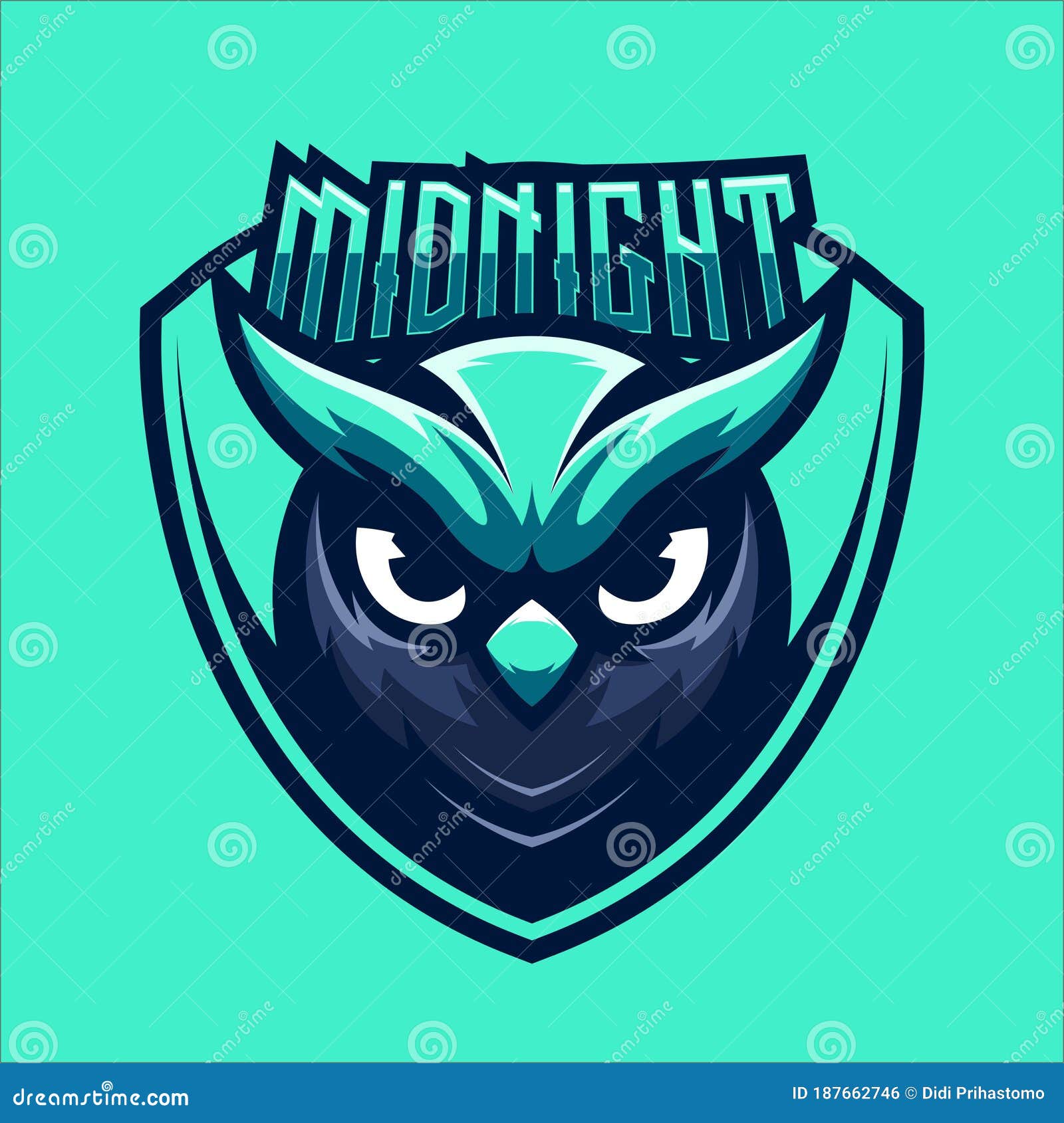 MIDNIGHT NOCTURNAL OWL MASCOT LOGO VECTOR ILLUSTRATION Stock ...