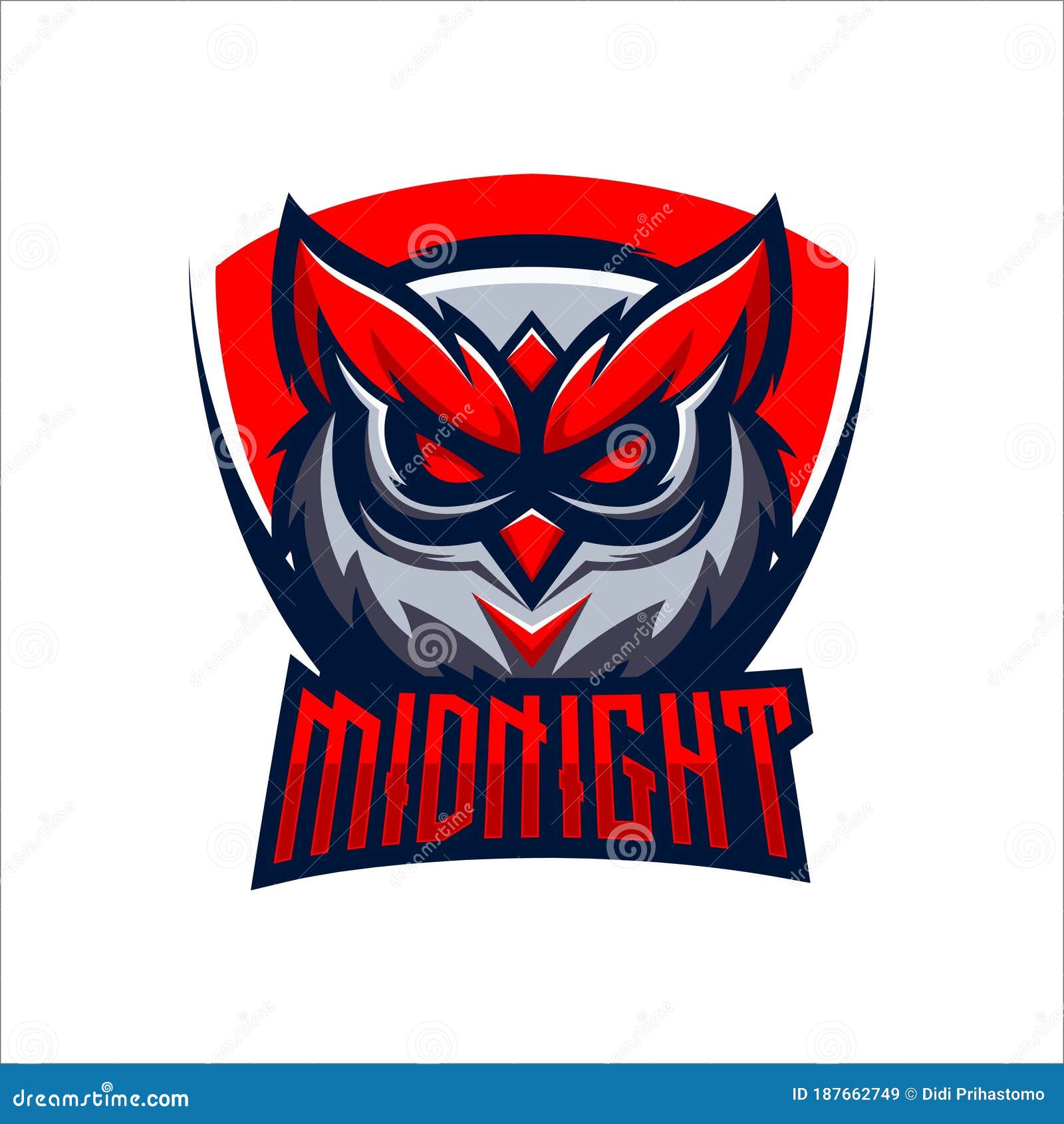 MIDNIGHT NOCTURNAL OWL MASCOT LOGO VECTOR ILLUSTRATION Stock ...