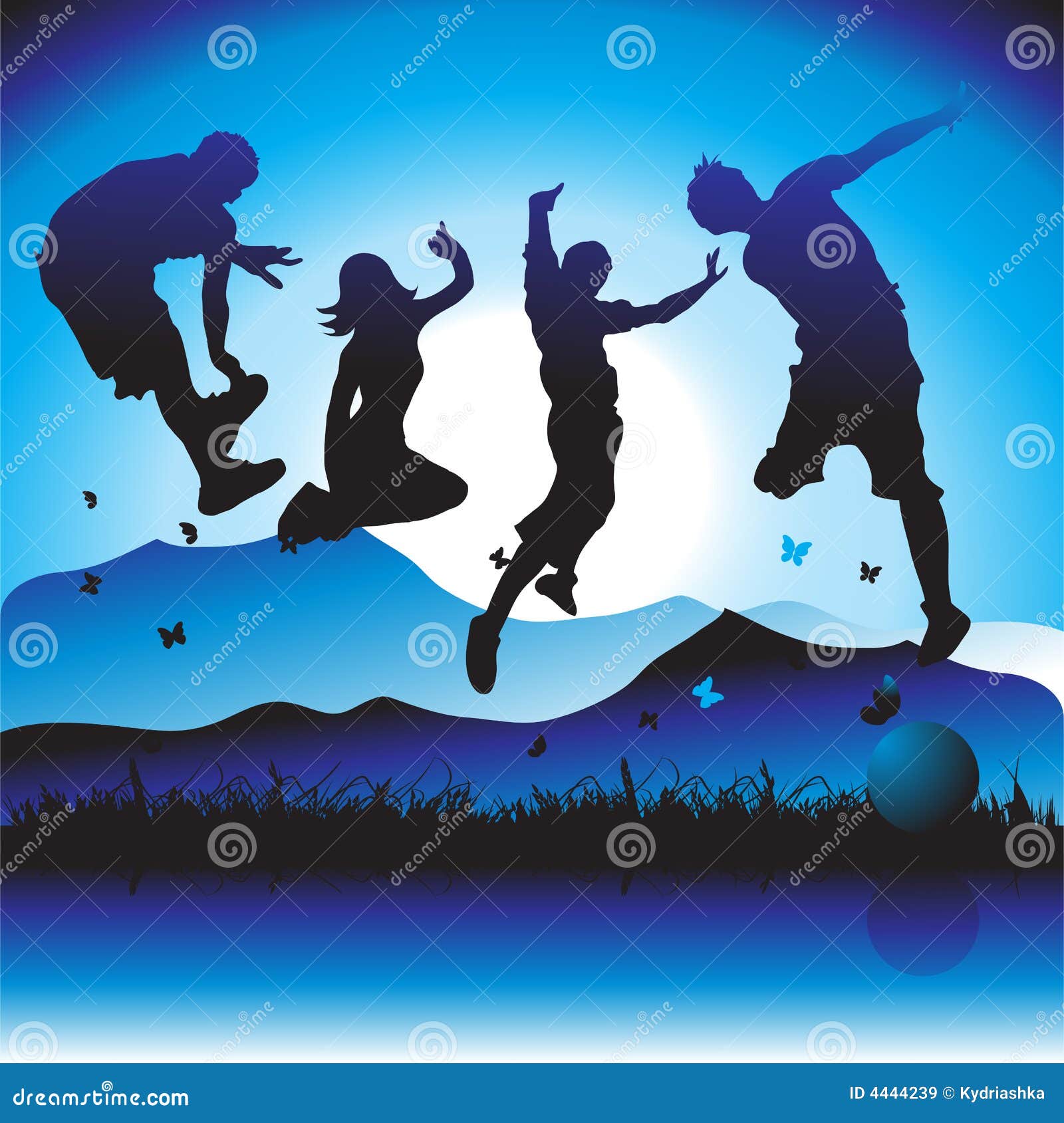 Midnight Party, Happy Peoples Stock Vector - Illustration of people ...