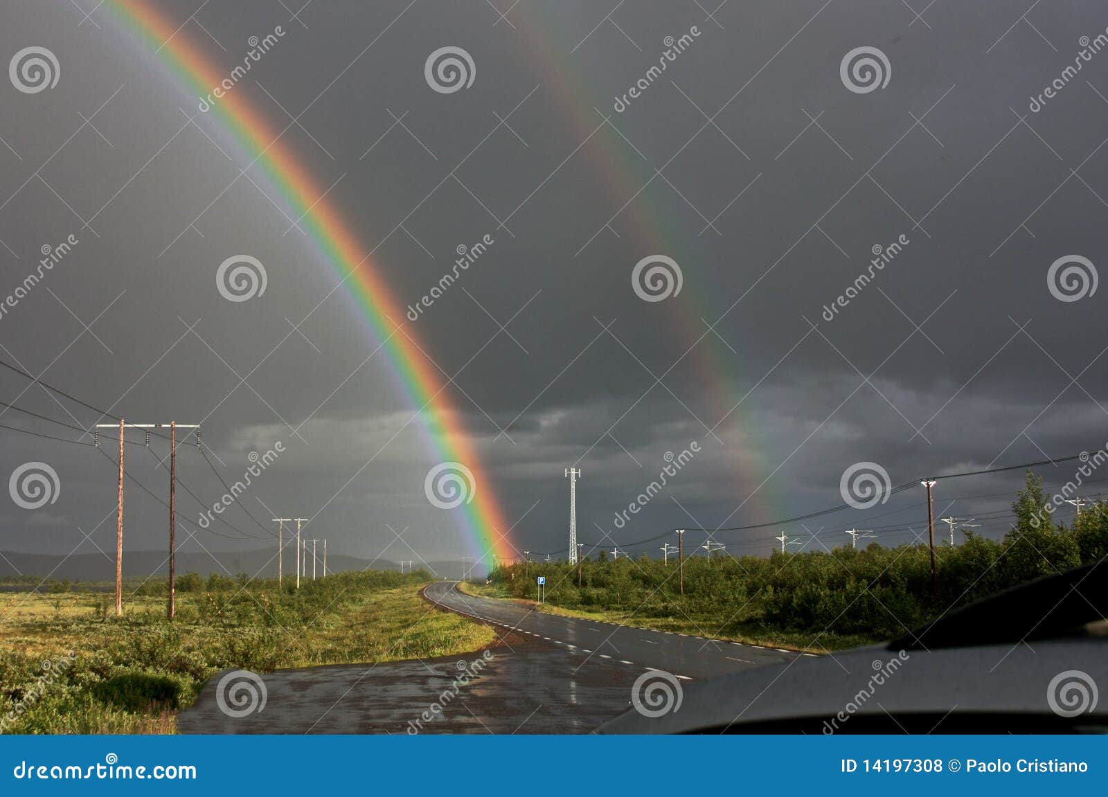 Midnight Rainbow in Lapland Stock Photo - Image of midnight, arctic ...