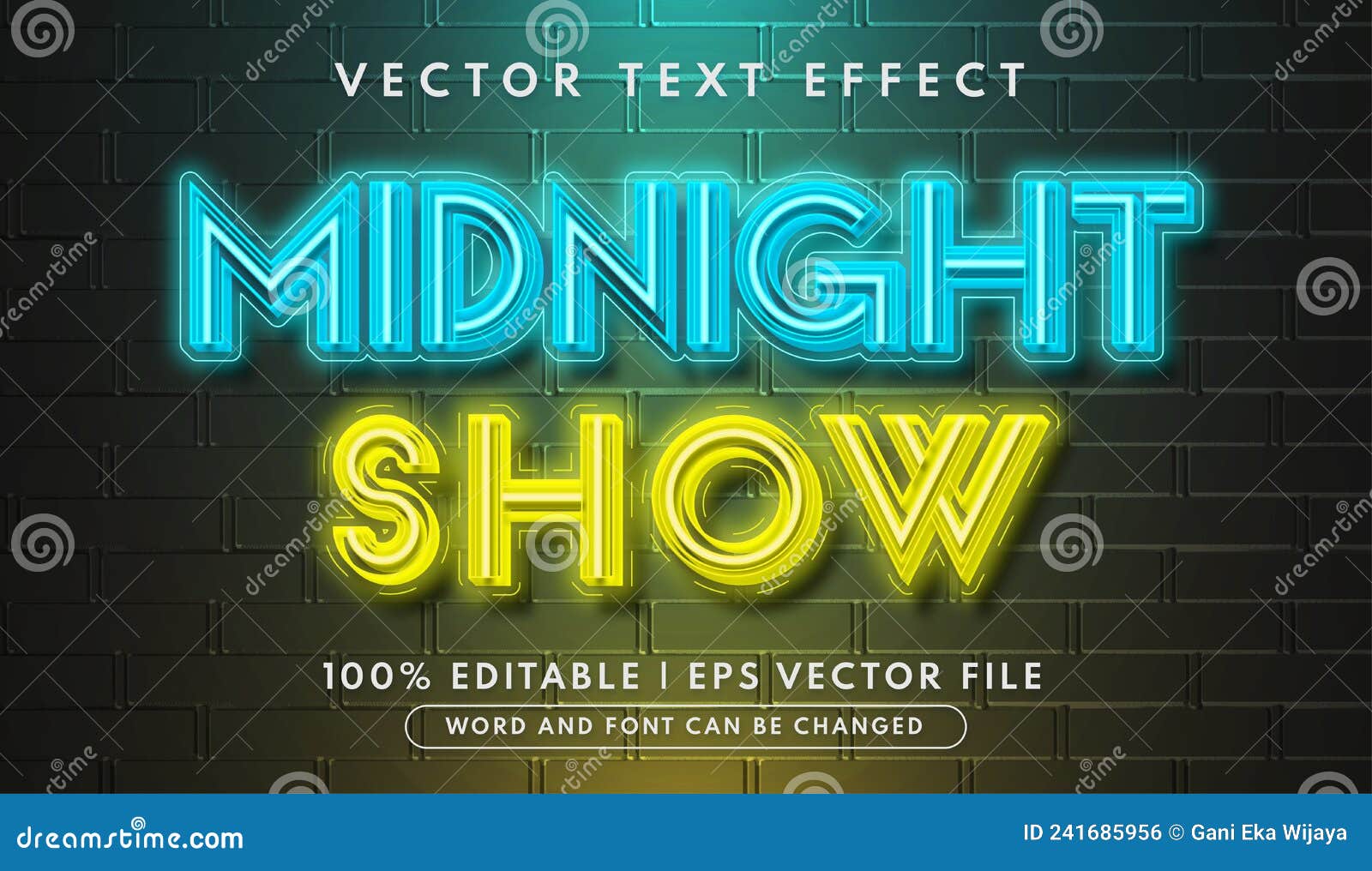Midnight Show Editable Text Effect Stock Vector - Illustration of board ...