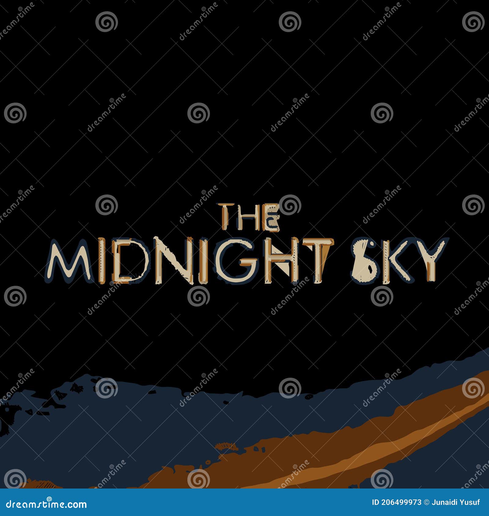 The Midnight Sky, Line Art Drawing Illustration Stock Illustration ...