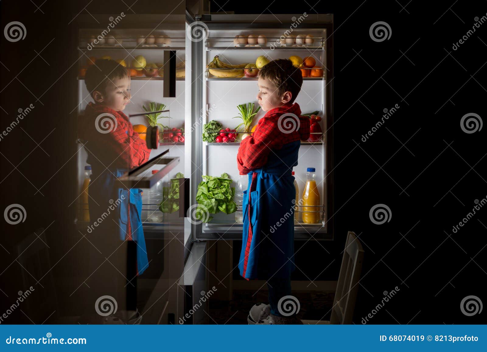 Midnight Snack, Looking into Fridge Stock Image - Image of lifestyle ...
