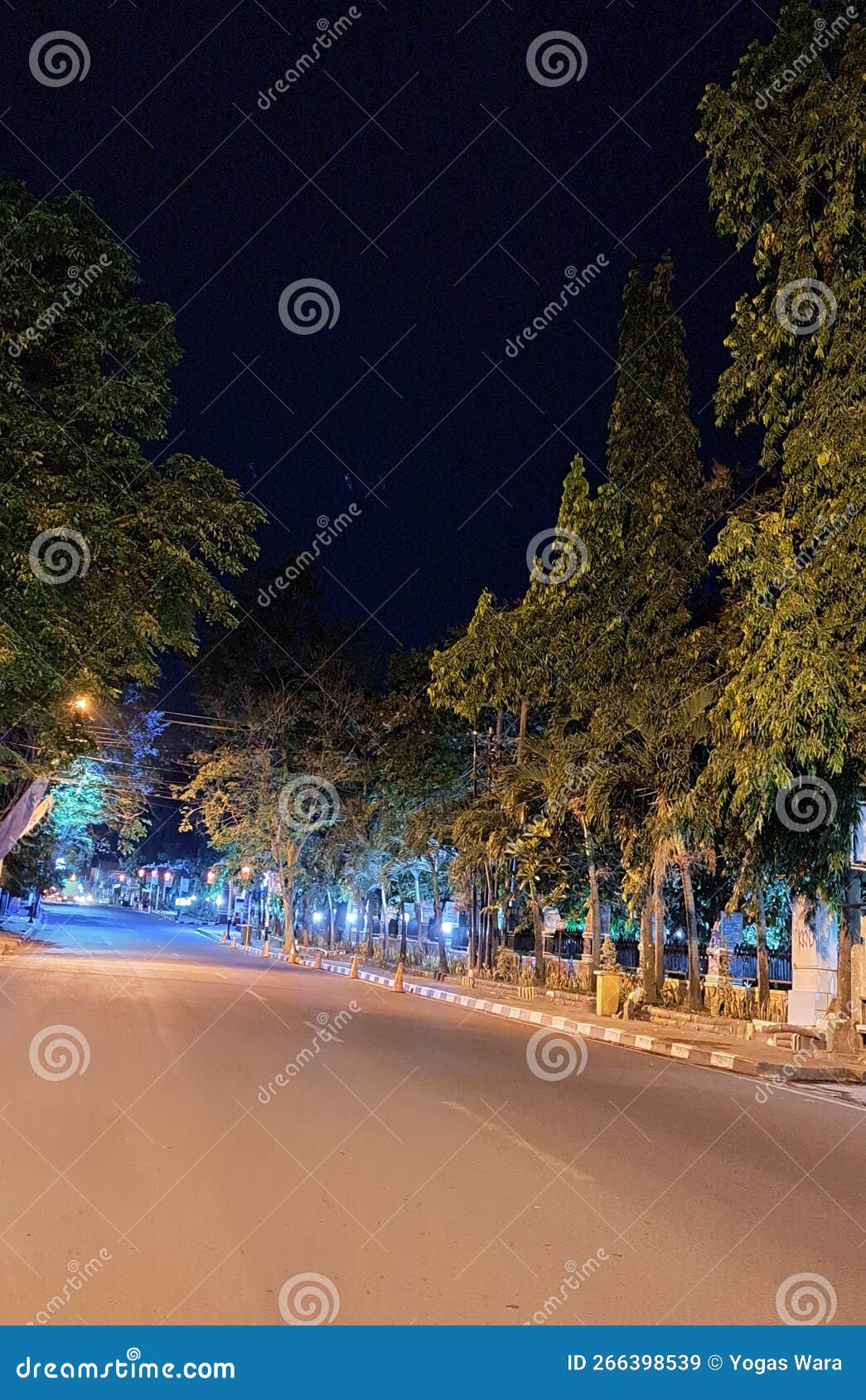 Midnight Street and Light stock image. Image of midnight - 266398539